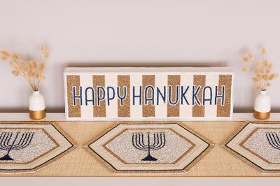 Nava Happy Hanukkah Beaded Sign